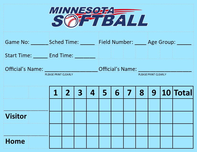 Minnesota Softball Fast Pitch Umpire Cards